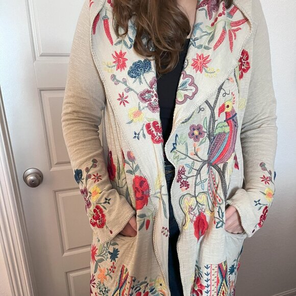 Johnny Was | Sweaters | Johnny Was Biya Embroidered Hooded Cardigan ...